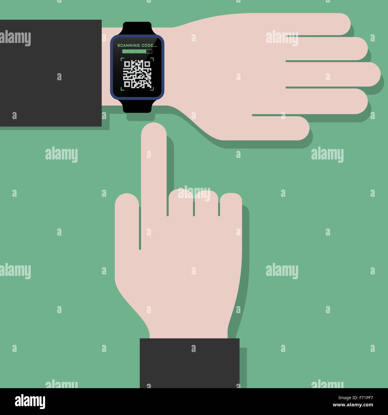 vector image of smart watch scanning code Stock Vector Image & Art - Alamy