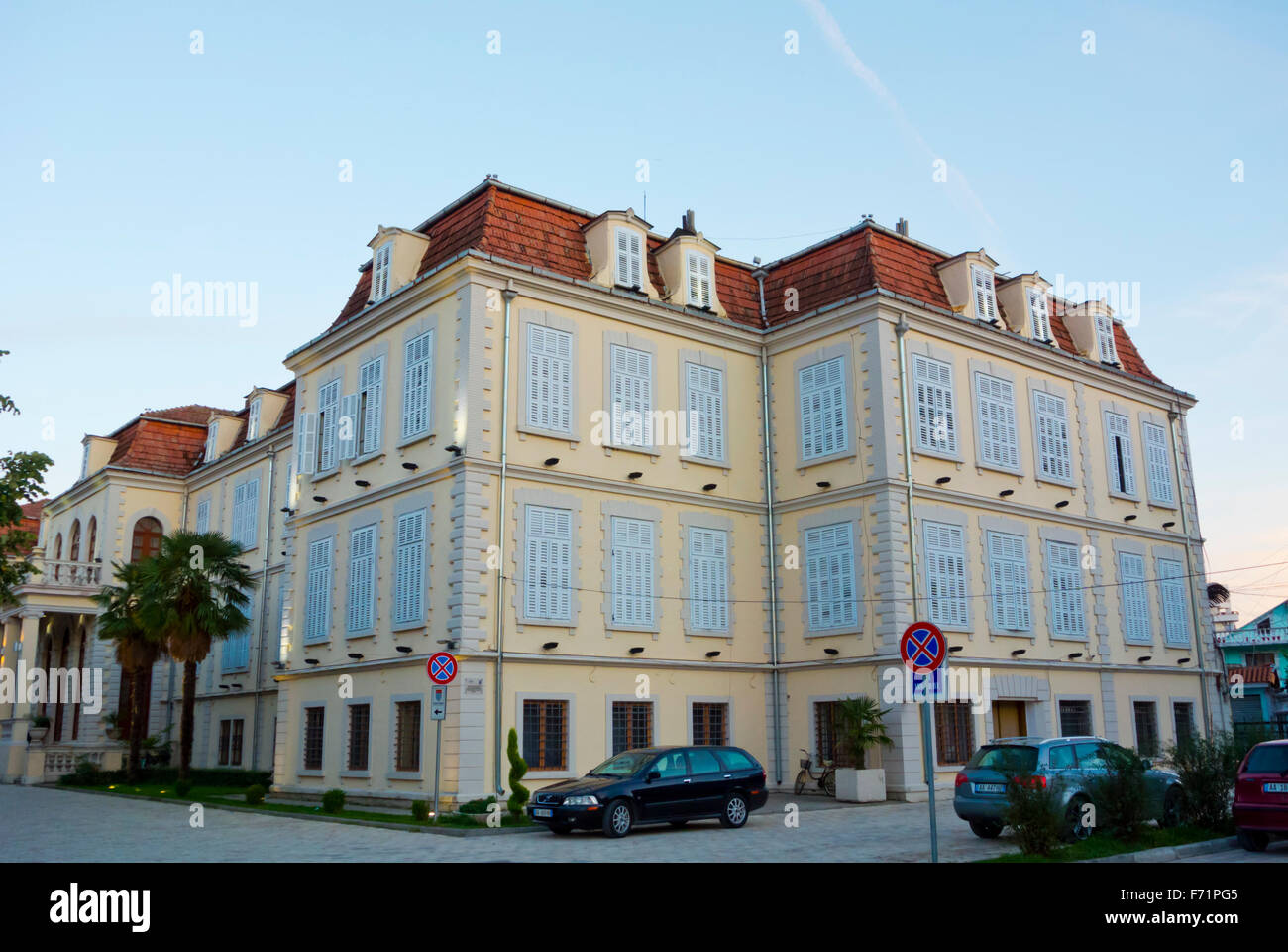 Bashkia, town hall, old town, Shkoder, northwestern Albania Stock Photo ...