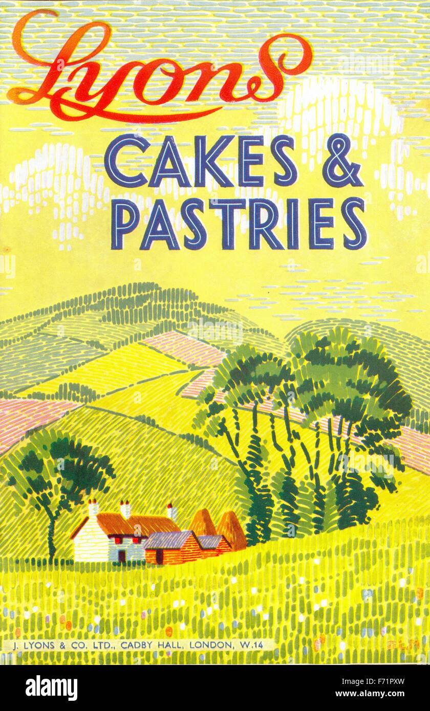 Advertising leaflet for Lyons Cakes & Pastries Stock Photo - Alamy