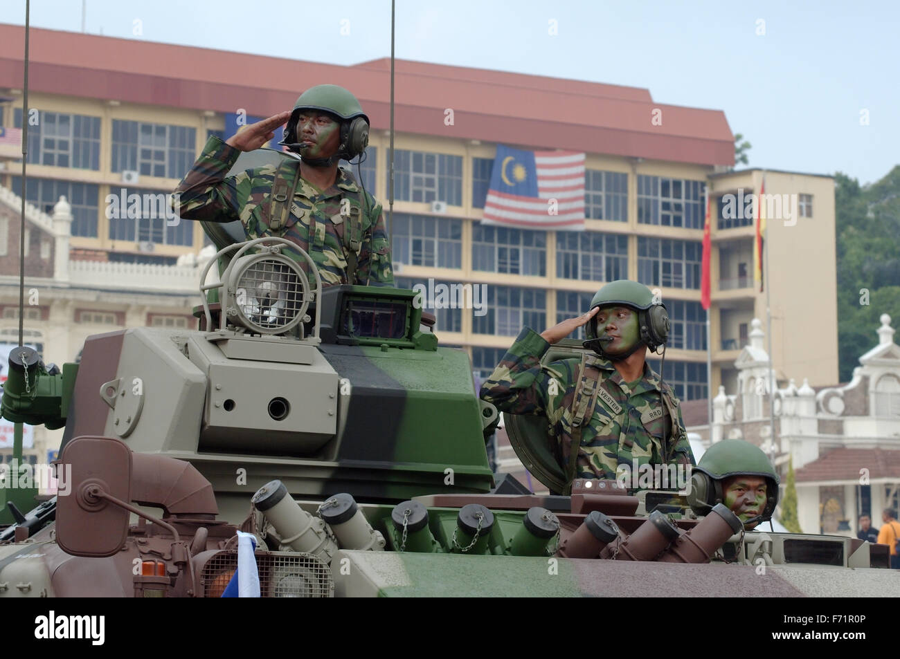 Column of military armored vehicles parade 16 September - Hari Merdeka ...