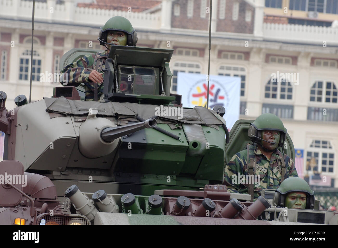 Column of military armored vehicles parade 16 September - Hari Merdeka ...