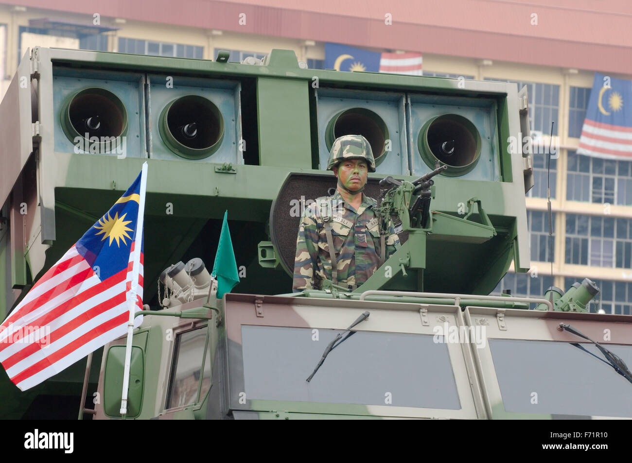 Column of military armored vehicles parade 16 September - Hari Merdeka ...