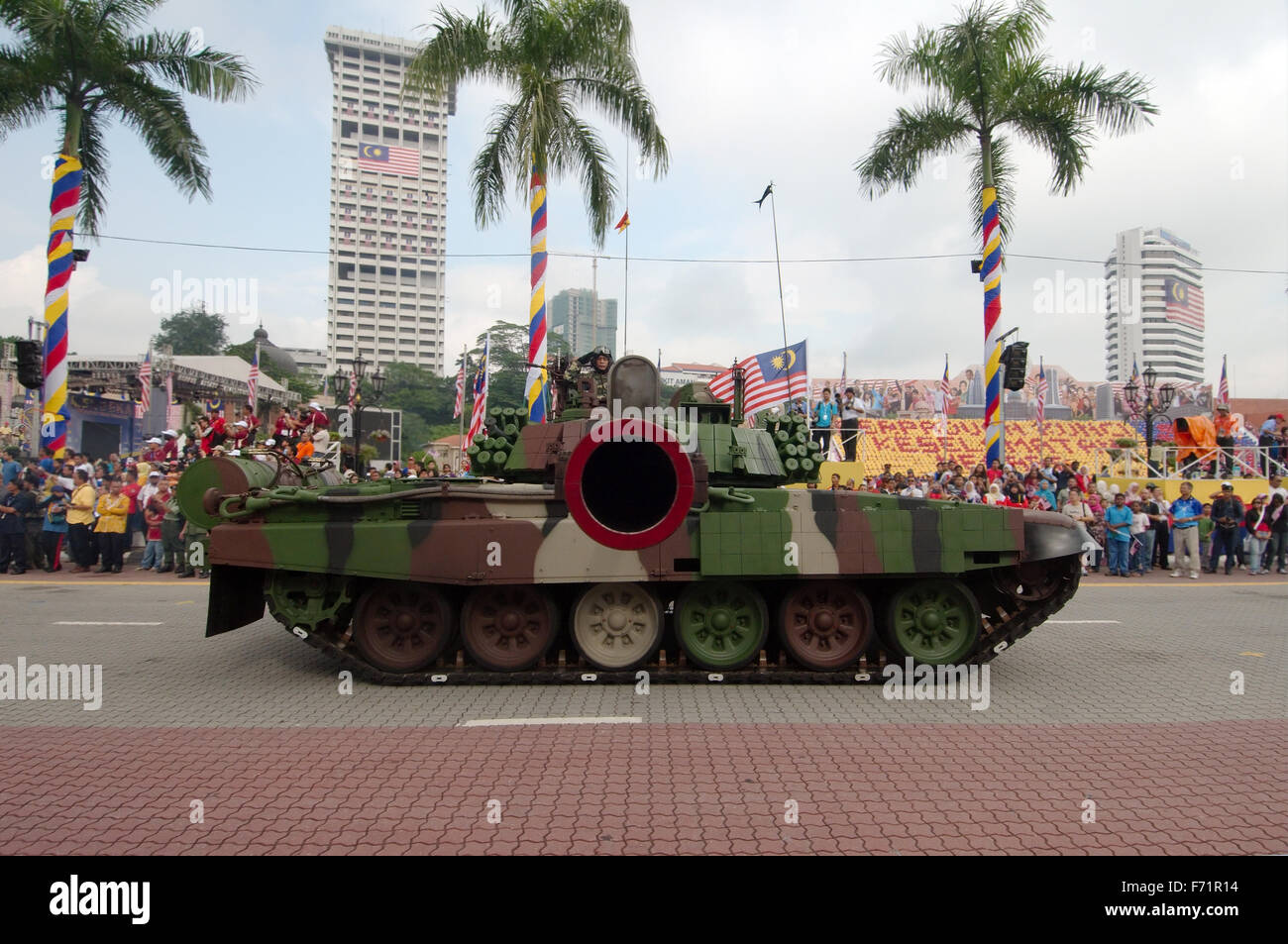 Column of military armored vehicles parade 16 September - Hari Merdeka ...