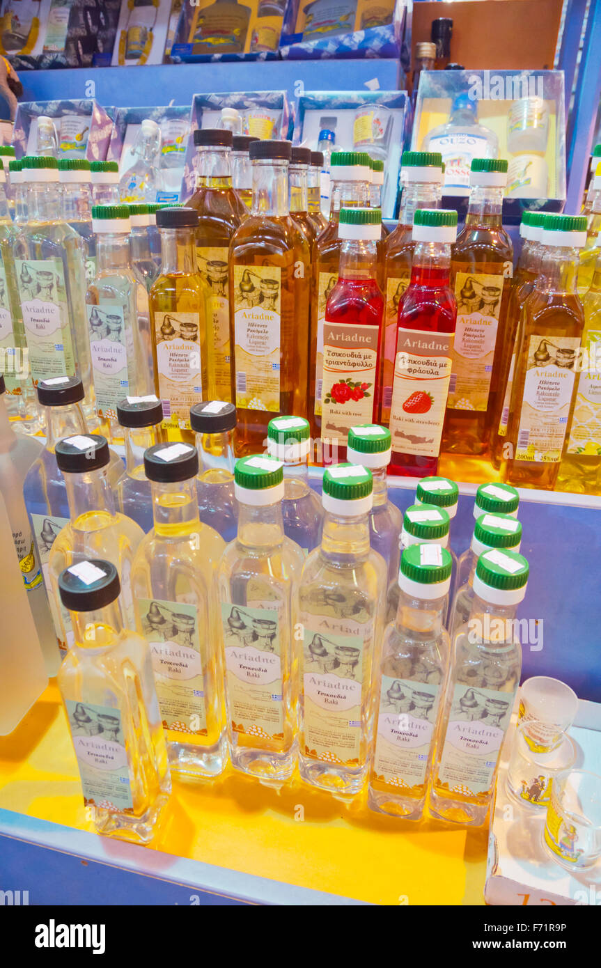 Raki, Rakomelo liqueur, and other local alcoholic drinks, Kentriki ...