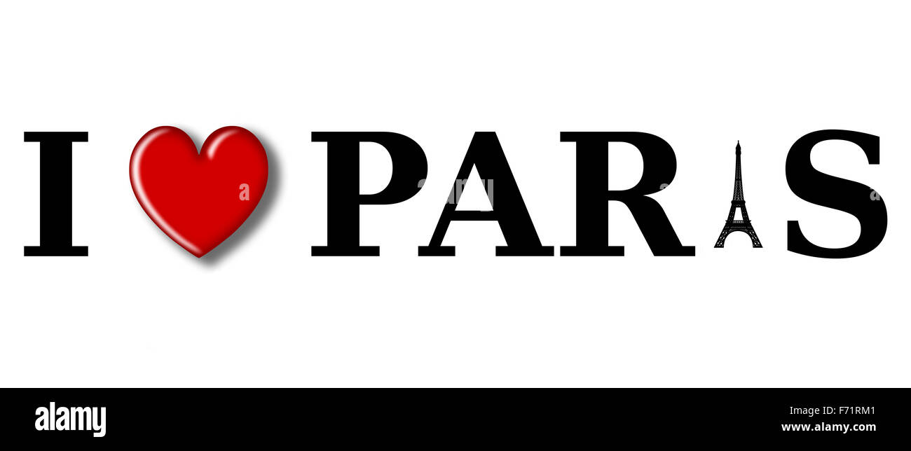 Love paris text sign Cut Out Stock Images & Pictures - Alamy