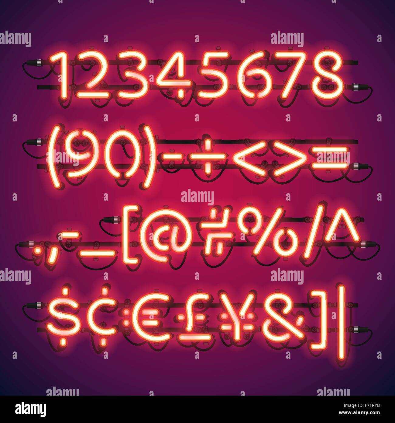 Glowing Neon Bar Numbers Stock Vector Image & Art - Alamy