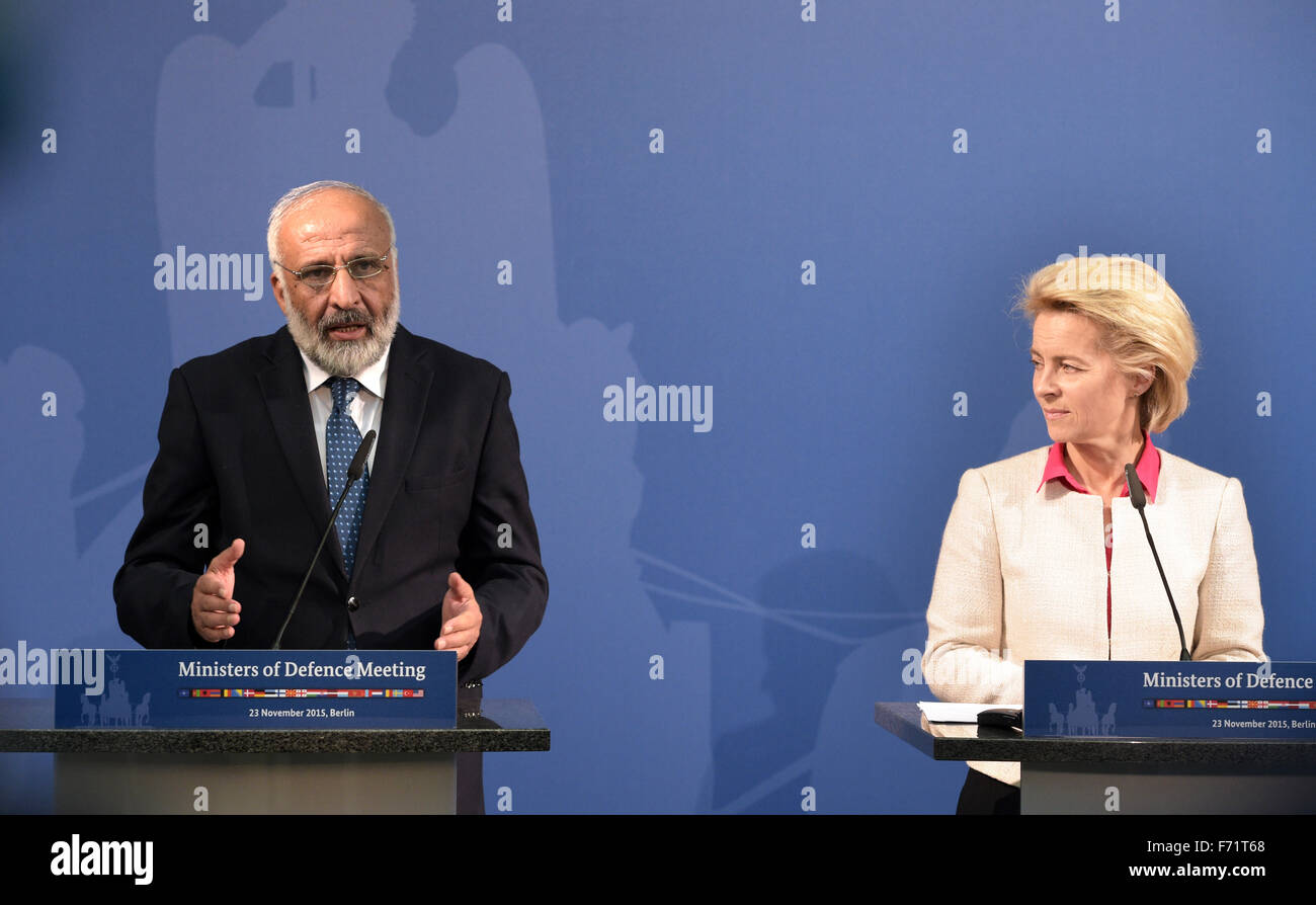 Berlin, Germany. 23rd Nov, 2015. German Defence Minister Ursula von der ...