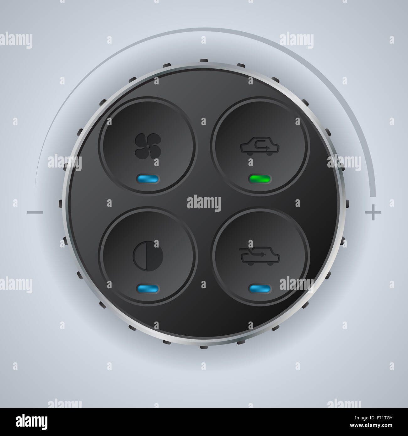 Car auto clima control gauge with cool circle knobs Stock Photo - Alamy