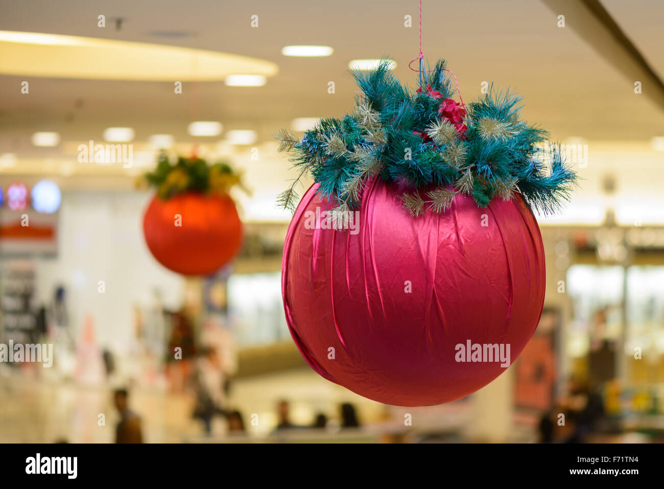 nice and big red ball decorations for Christmas Stock Photo - Alamy