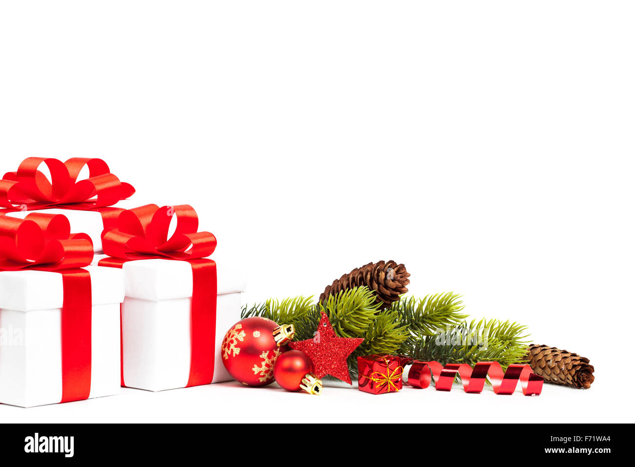 christmas gift with decoration Stock Photo - Alamy