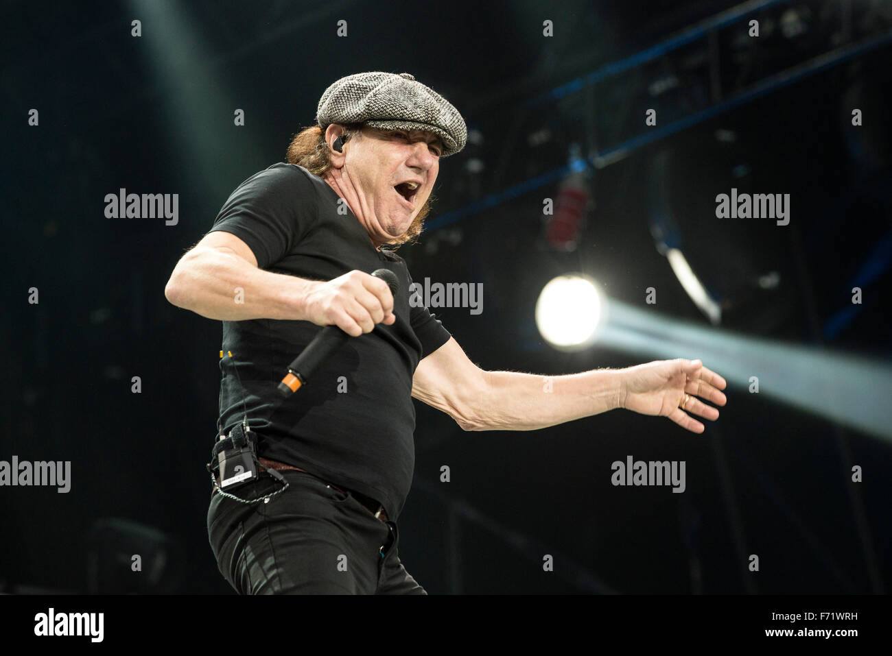 Brian Johnson of AC/DC perform at Hampden Park National Stadium on June ...