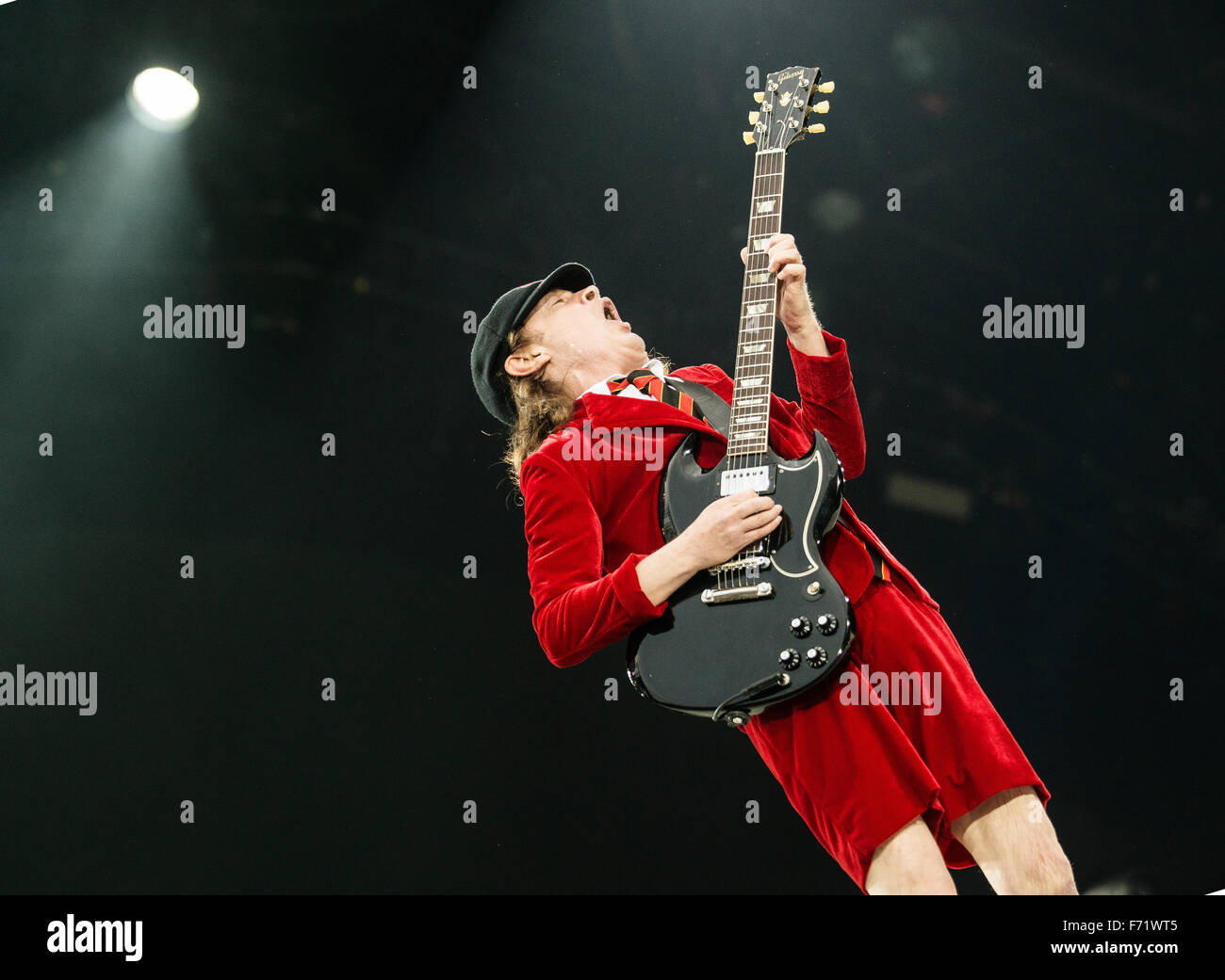 Musician Angus Young of AC/DC performs at Hampden Park National Stadium ...