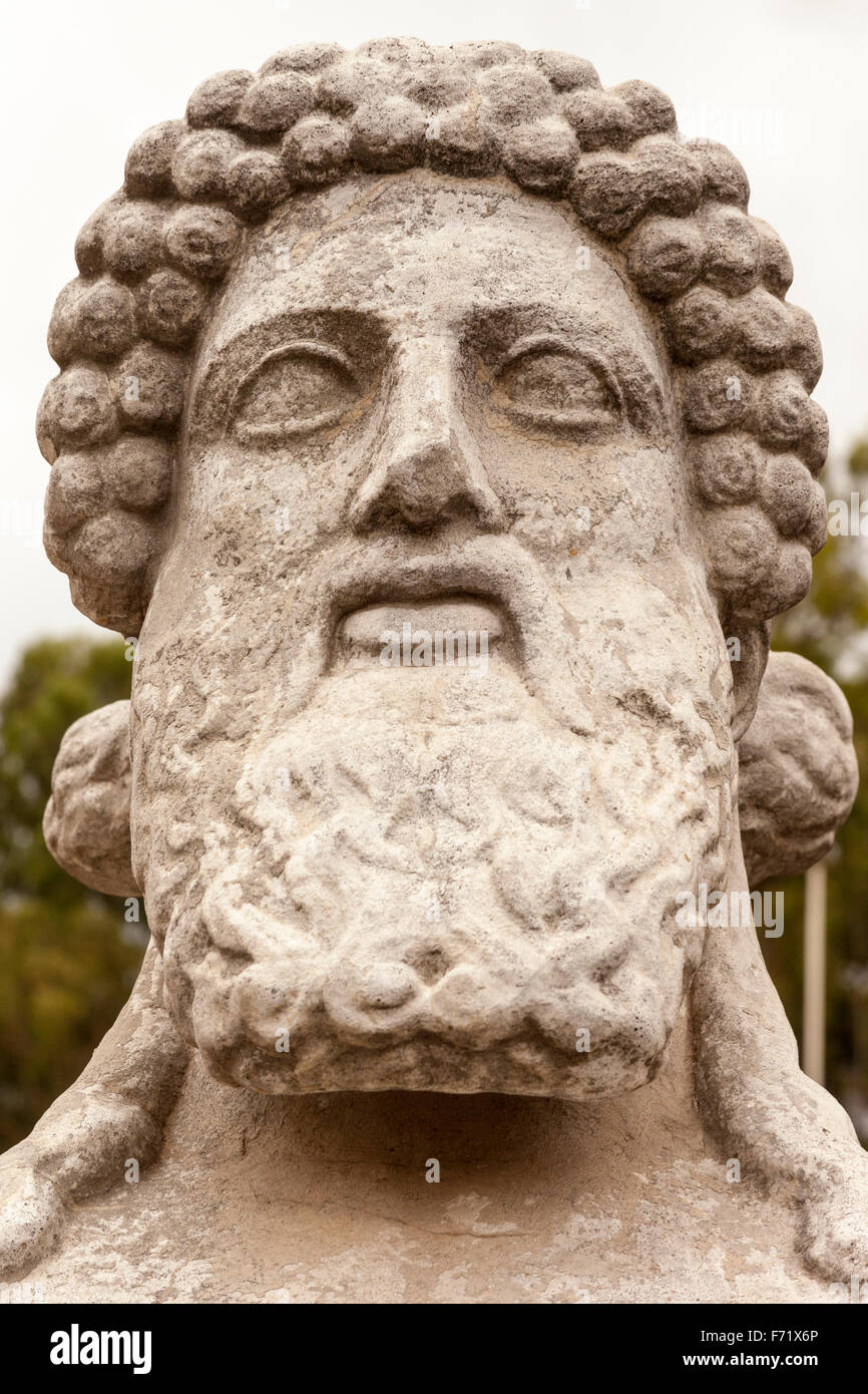Stone head of one of the herms inside Panathenaic Stadium, original ...