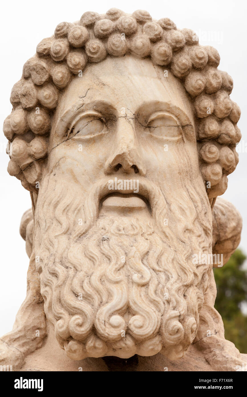 Stone head of one of the herms inside Panathenaic Stadium, original ...