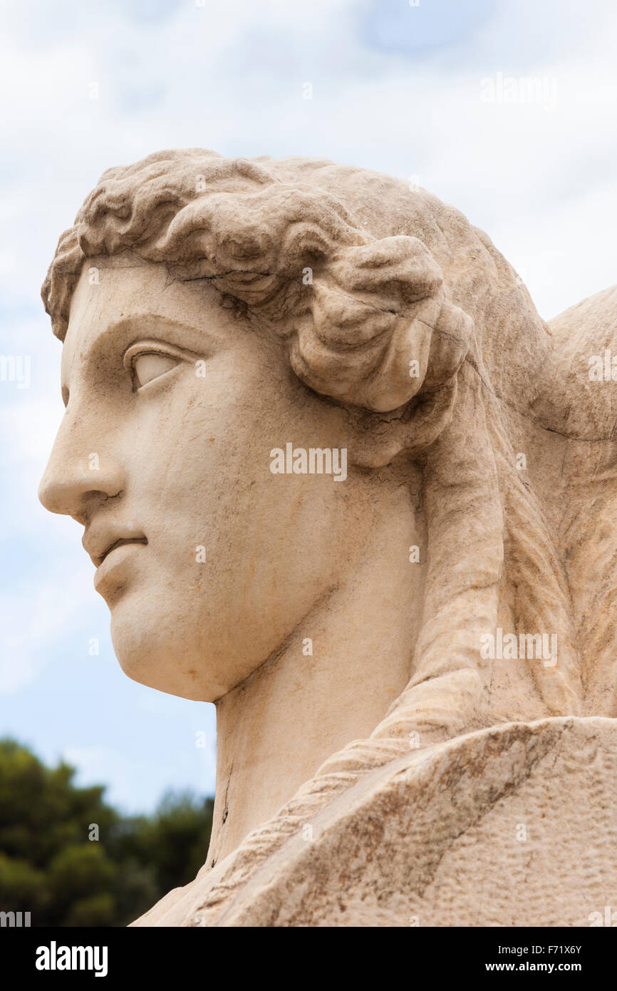Stone head of one of the herms inside Panathenaic Stadium, original ...