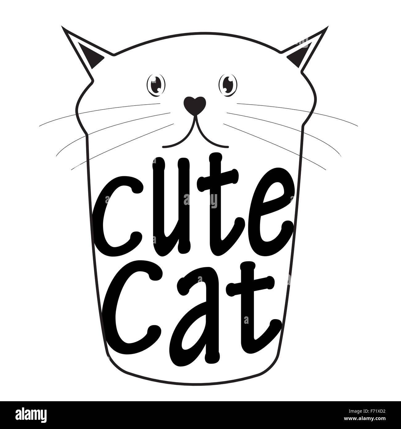 Cute Handdrawn Cat Vector Illustration Stock Vector Image And Art Alamy