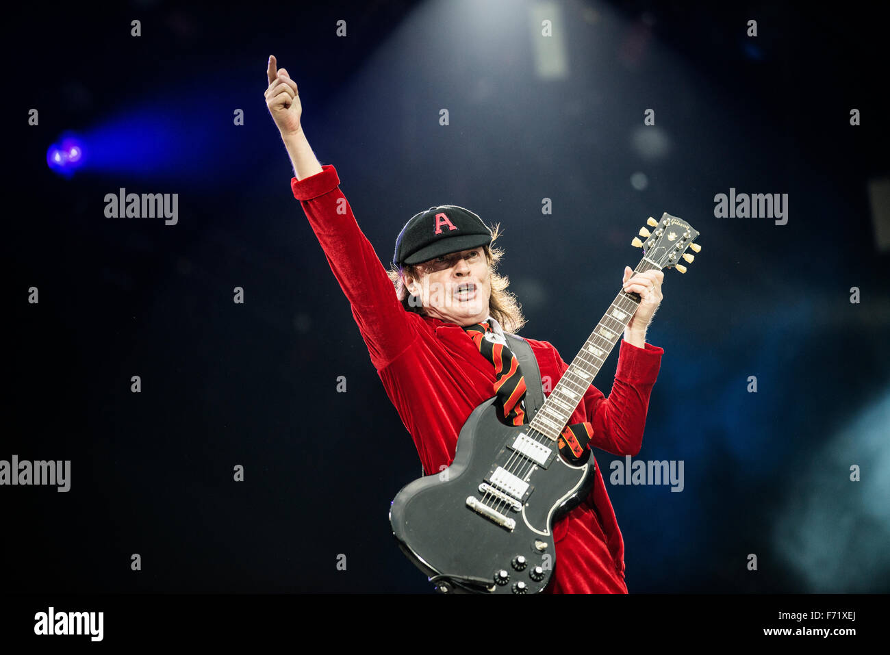 Musician Angus Young of AC/DC performs at Hampden Park National Stadium ...