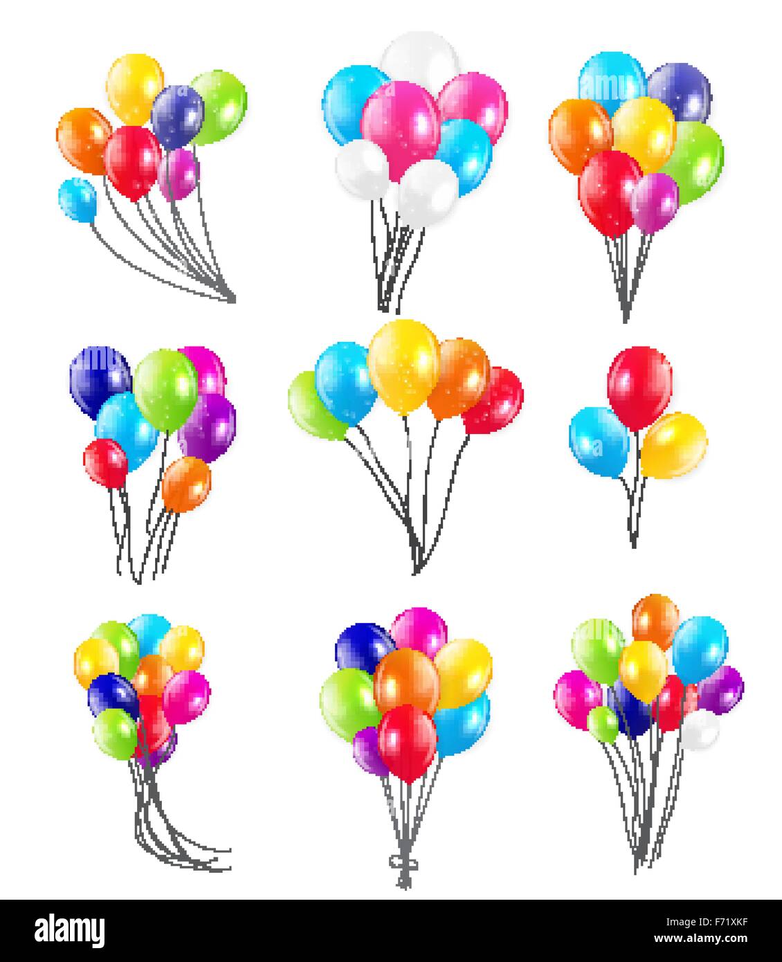 Set of Colored Balloons, Vector Illustration Stock Vector Image & Art ...