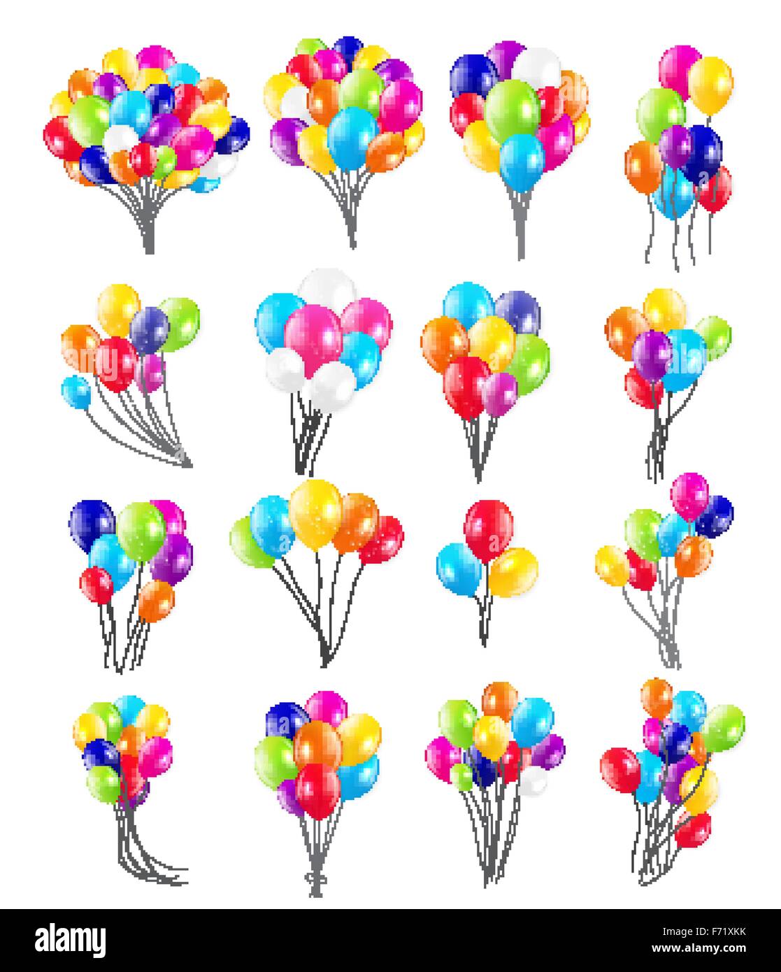 Set of Colored Balloons, Vector Illustration Stock Vector Image & Art ...
