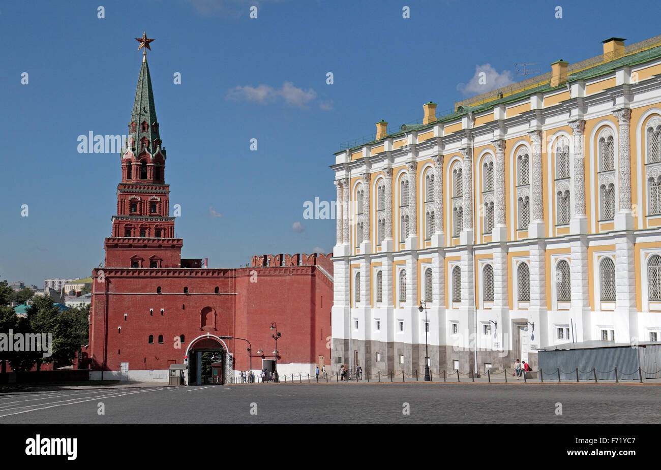 View towards the Armoury building and the Borovitsky Tower inside the ...