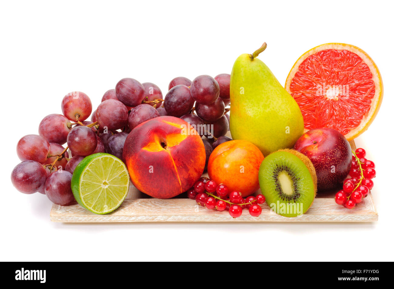 Fresh fruit and vegetables white Cut Out Stock Images & Pictures - Alamy