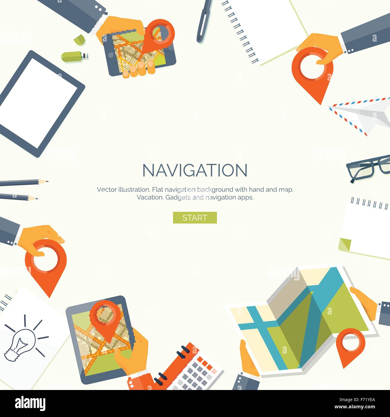 Vector illustration. Flat backgrounds set. Navigation,traveling. Map ...