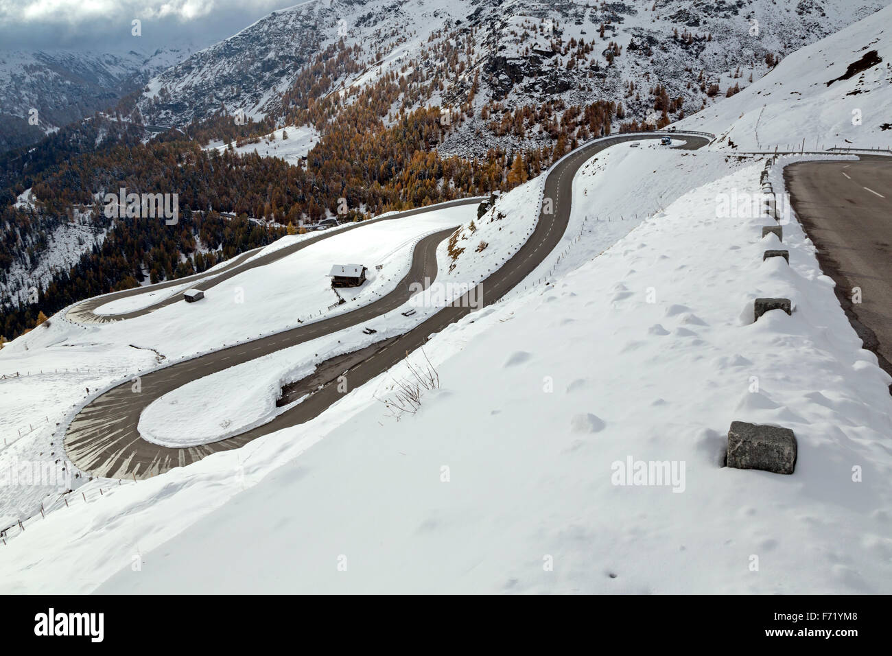 Großglockner High Alpine Road in winter, High Tauern National Park ...