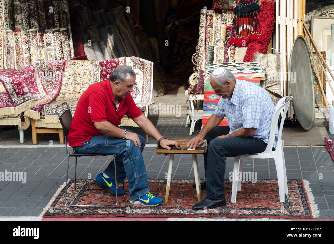 Man playing backgammon in Jaffa, Israel Stock Photo - Alamy