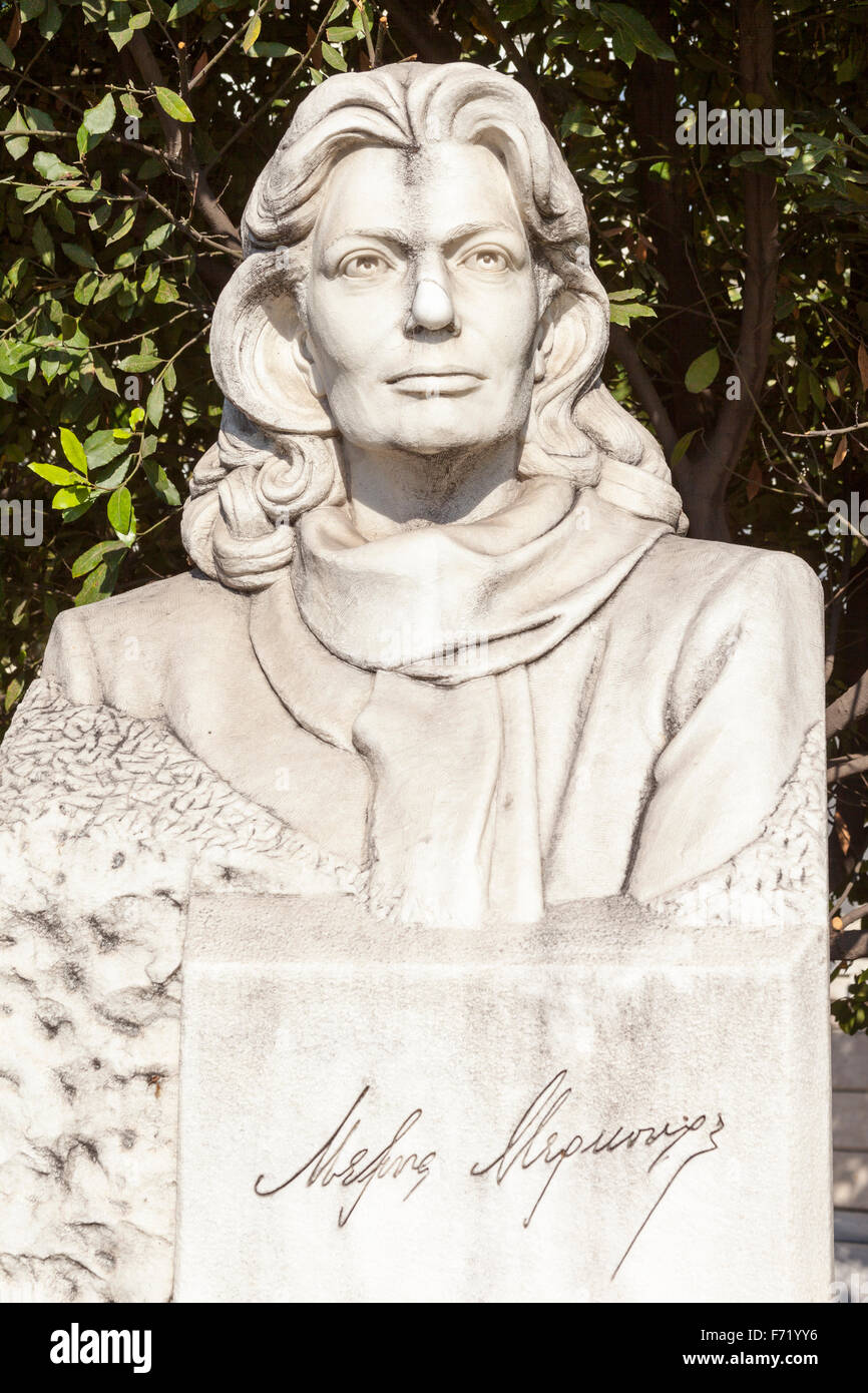 Melina Mercouri statue, near Hadrian’s Arch, Athens, Greece Stock Photo ...