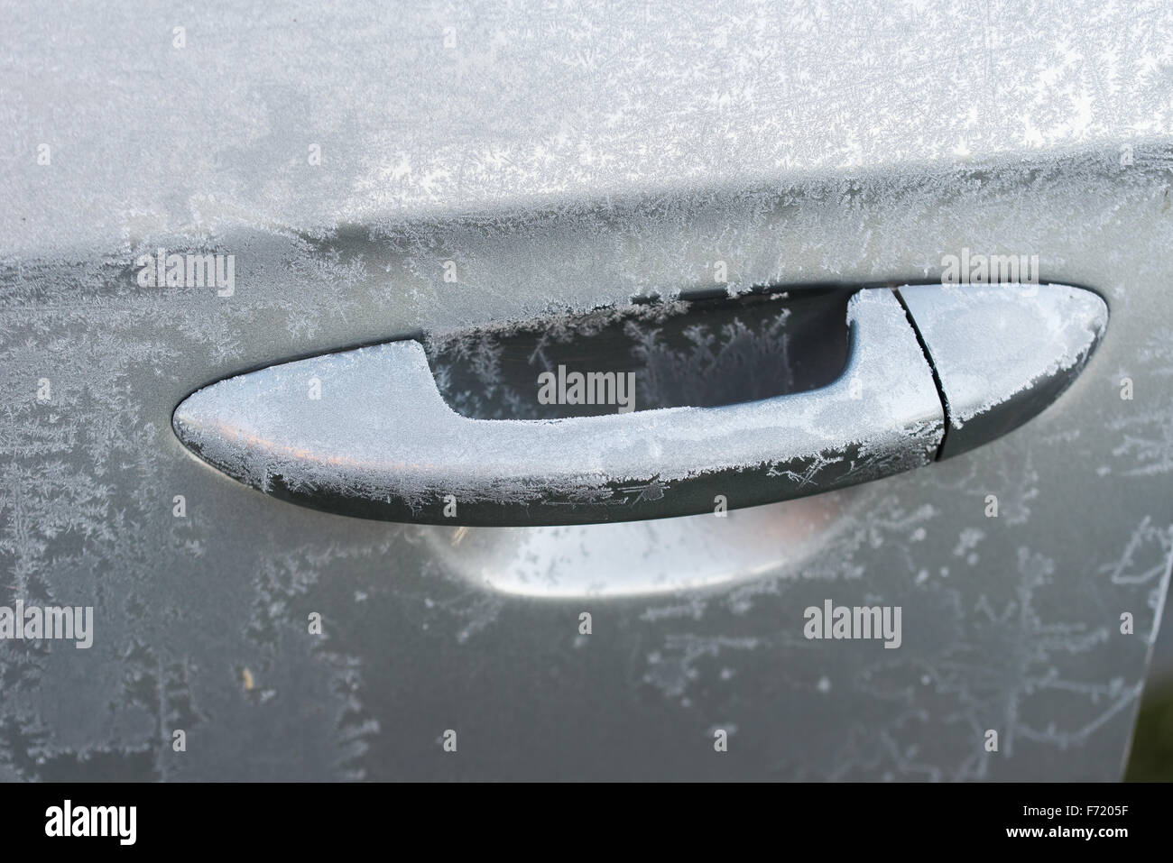 car covered with frost. Cold morning Stock Photo - Alamy