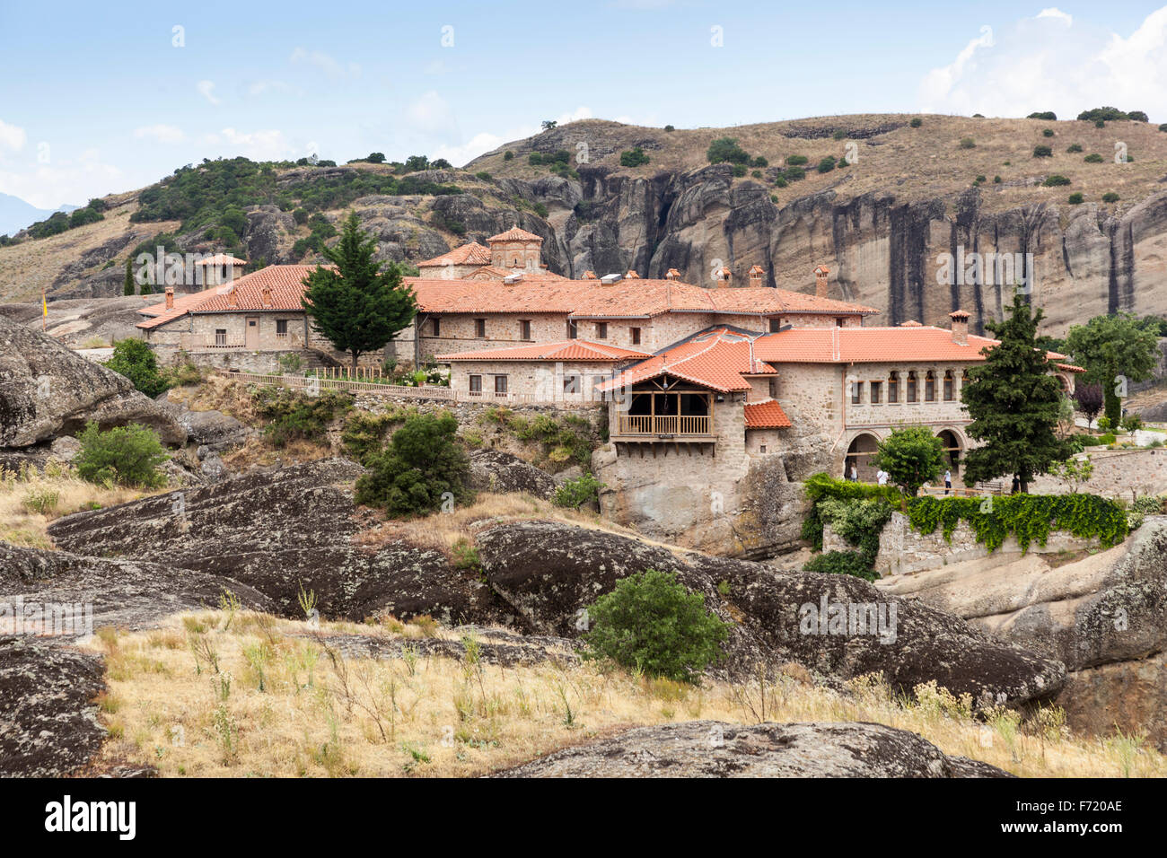 Monastery of the Holy Trinity, Meteora, Thessaly, Greece Stock Photo ...
