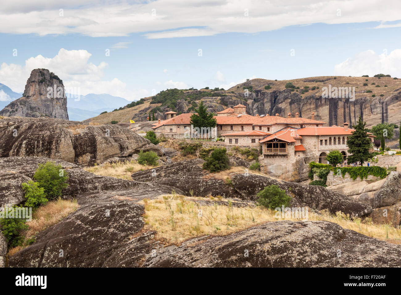 Monastery of the Holy Trinity, Meteora, Thessaly, Greece Stock Photo ...