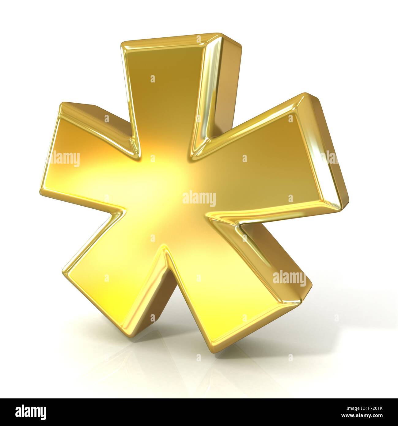 Asterisk mark, 3d golden sign isolated on white background Stock Photo ...