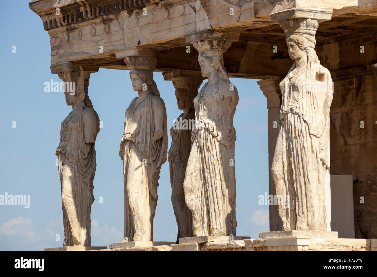 The Caryatids in the Erechtheion, at the Acropolis, Athens, Greece ...