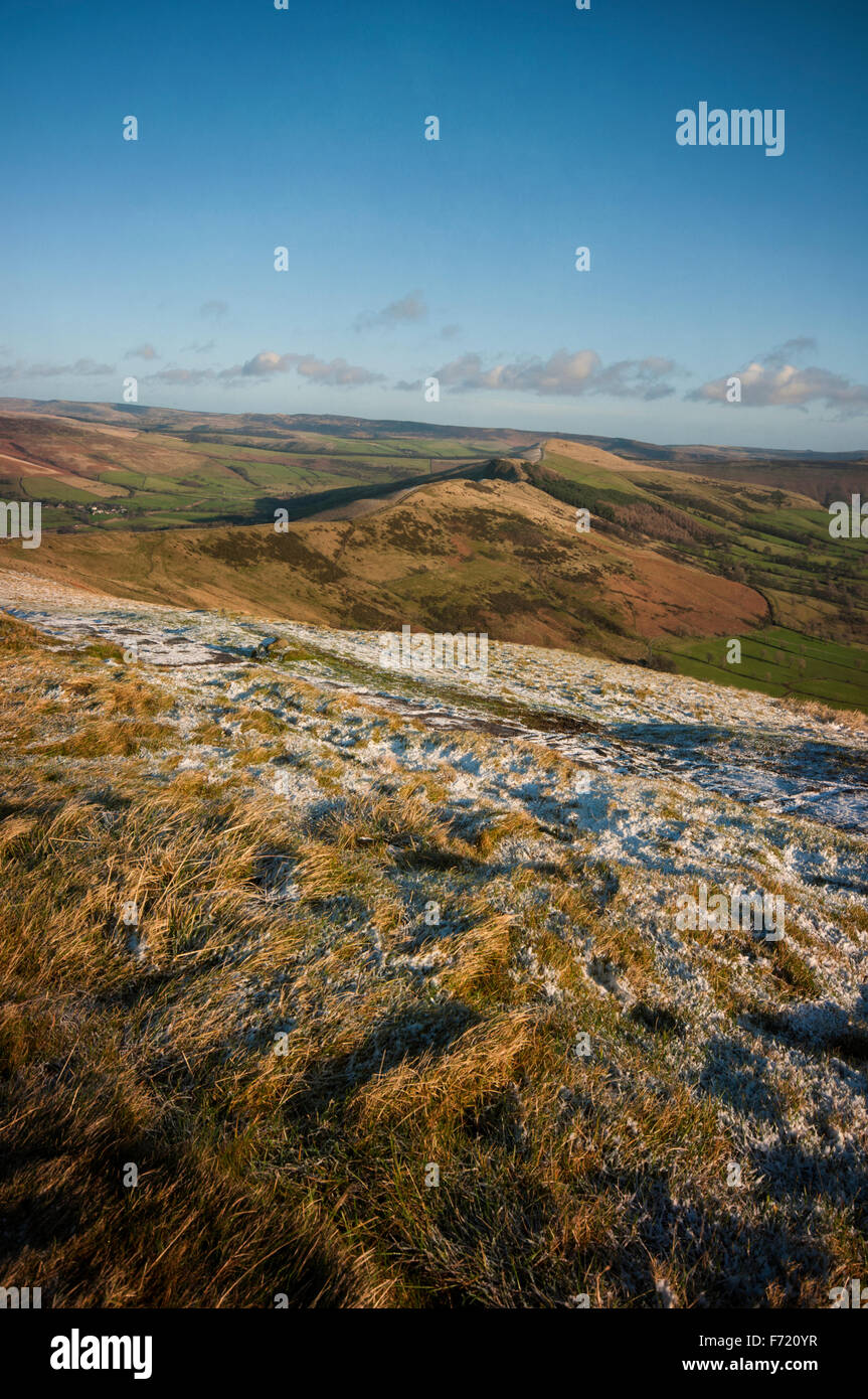 The view from the top of Mam Tor looking towards the Great Ridge in the ...