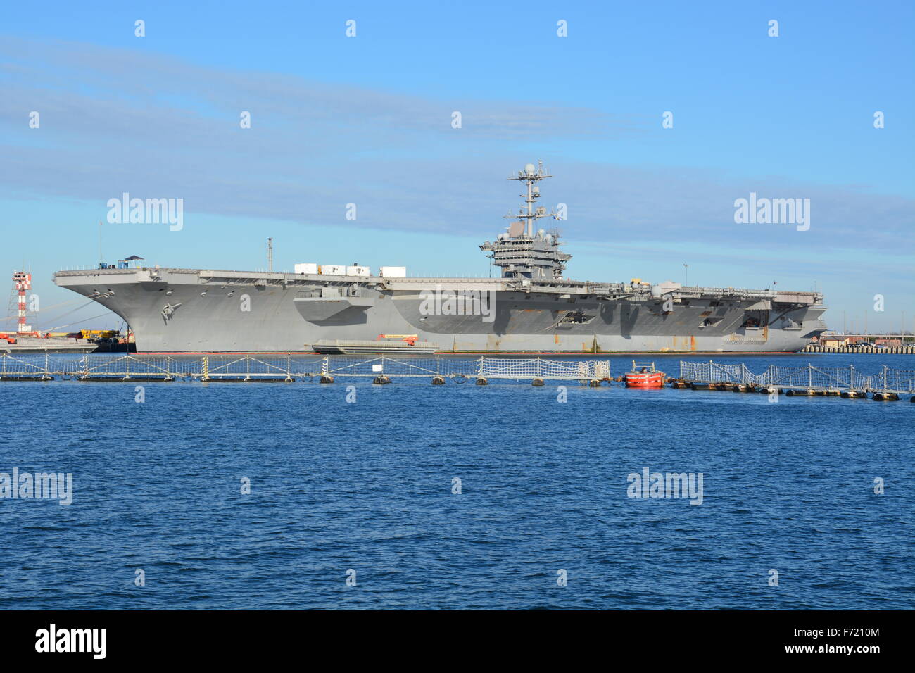 US Naval aircraft carrier CVN-75, USS Harry Truman between deployments ...