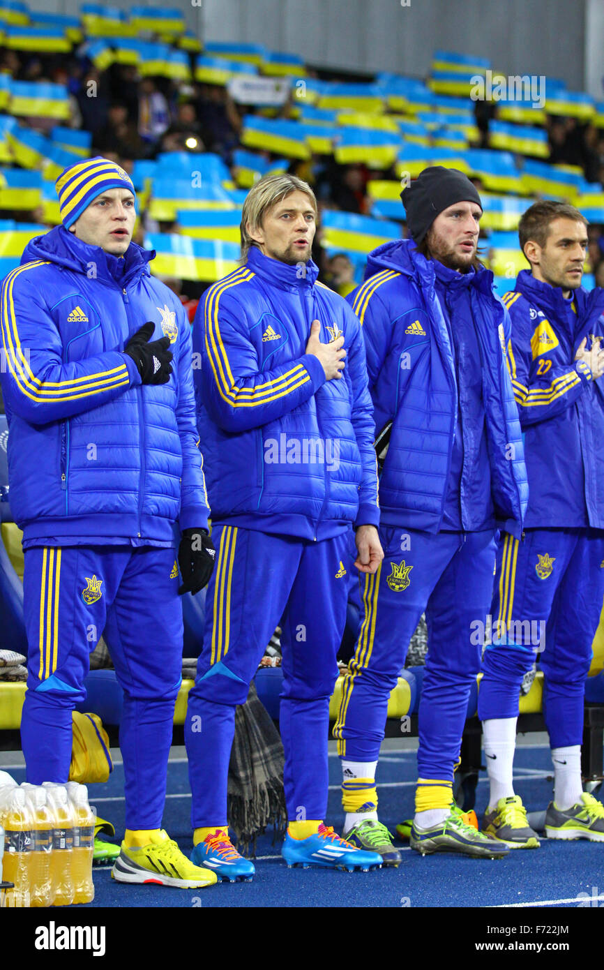 KYIV, UKRAINE - NOVEMBER 15, 2013: Ukraine National football team ...