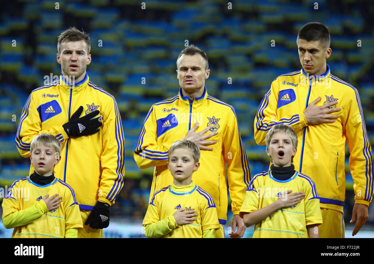 KYIV, UKRAINE - NOVEMBER 15, 2013: Ukraine National football team ...