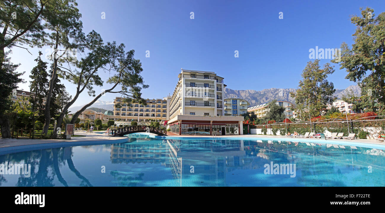 Swimming pool at Mediterranean resort hotel in Turkey Stock Photo - Alamy