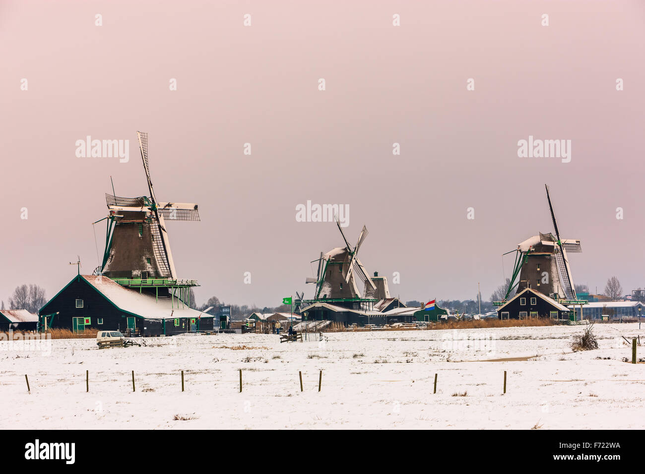 Zaanse Schans in winter, in Zaandijk, north holland, Netherlands Stock ...