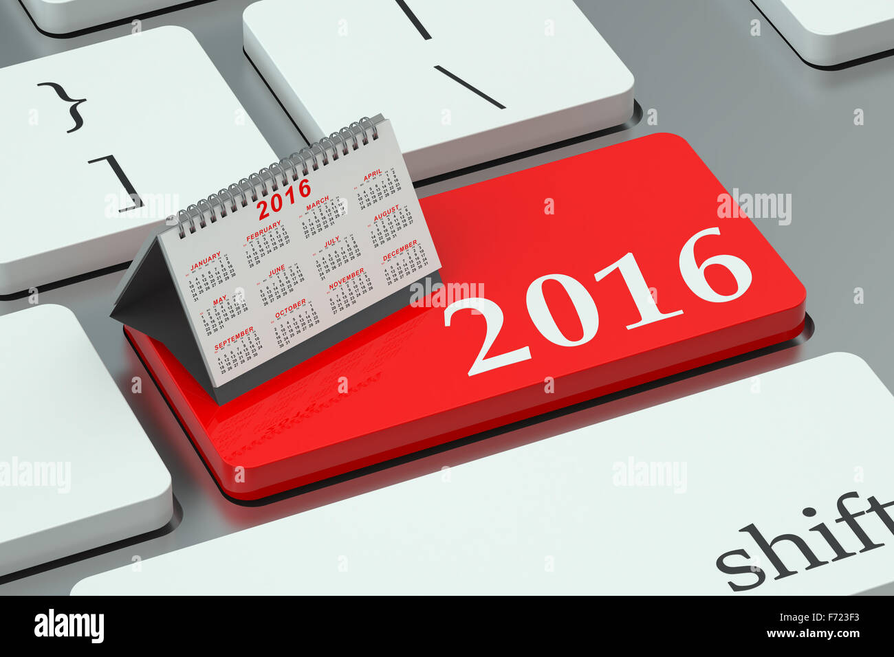 2016 calendar concept on the keyboard Stock Photo - Alamy