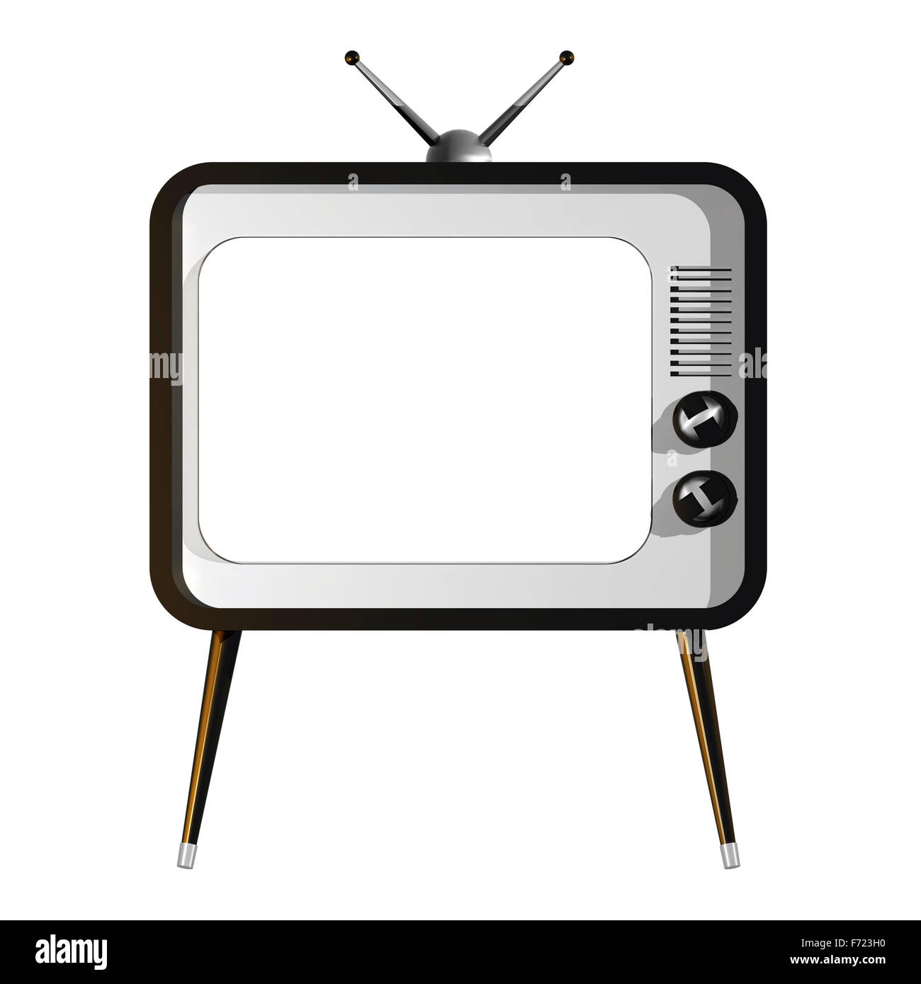3D illustration of retro TV with empty screen Stock Photo - Alamy