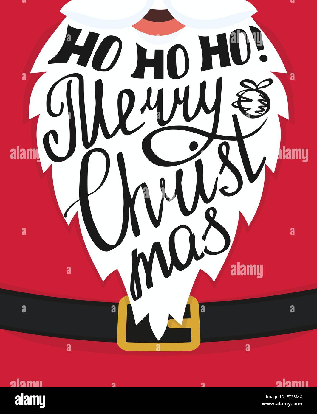 Ho-ho-ho Merry Christmas greeting card template design Stock Vector ...