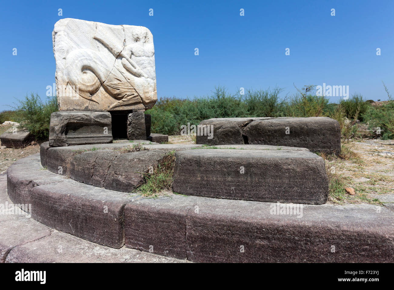 The Delphinion, or main sanctuary, dedicated to Apollo Delphinios in ...