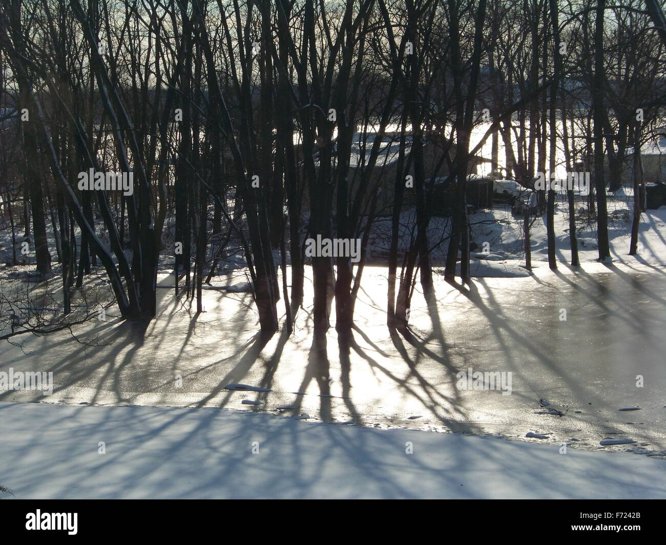 Winter landscape with snow and water Stock Photo - Alamy