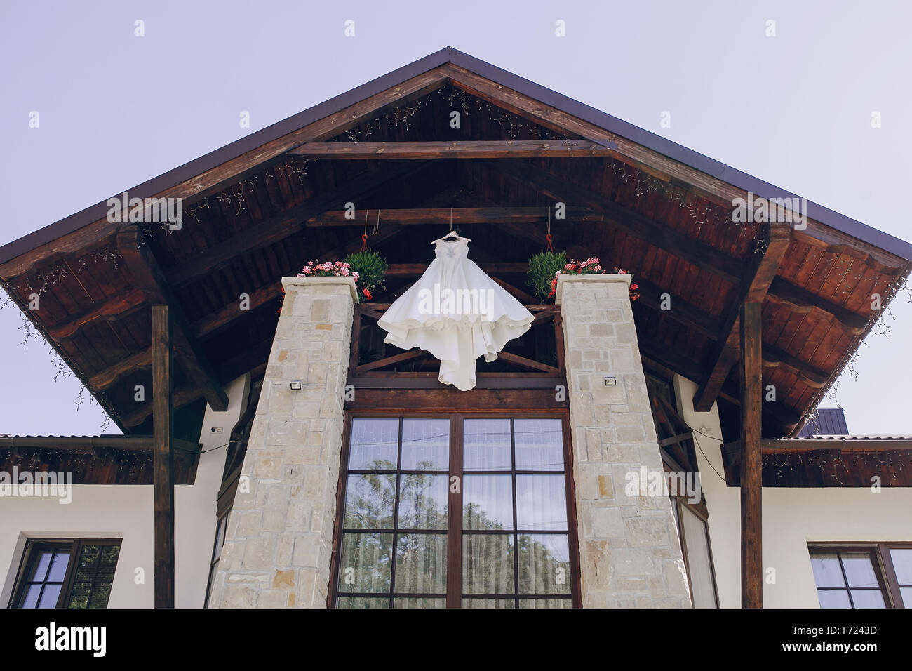 Wedding Dress Outdoors Stock Photo Alamy