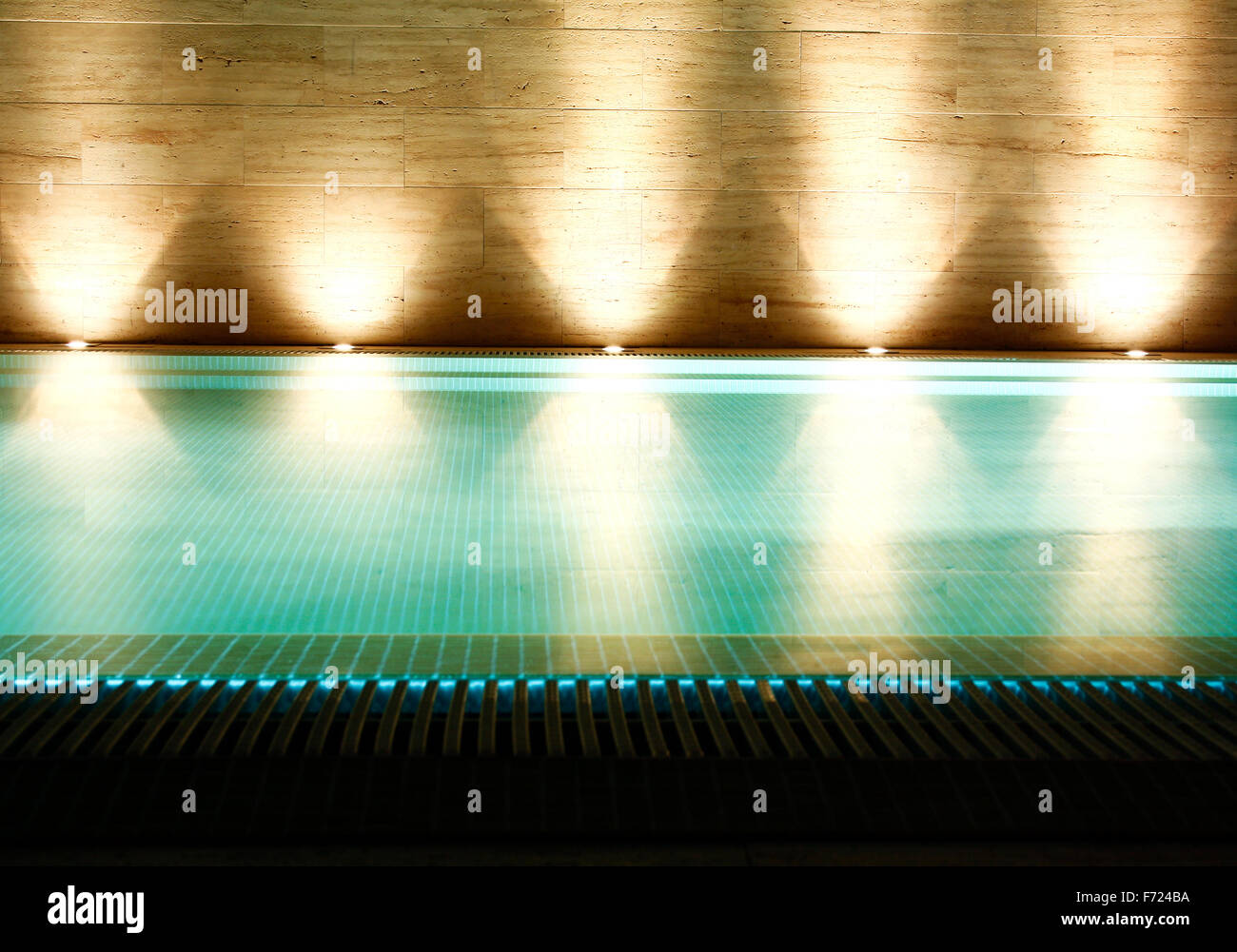 Luxury swimming pool at night Stock Photo - Alamy