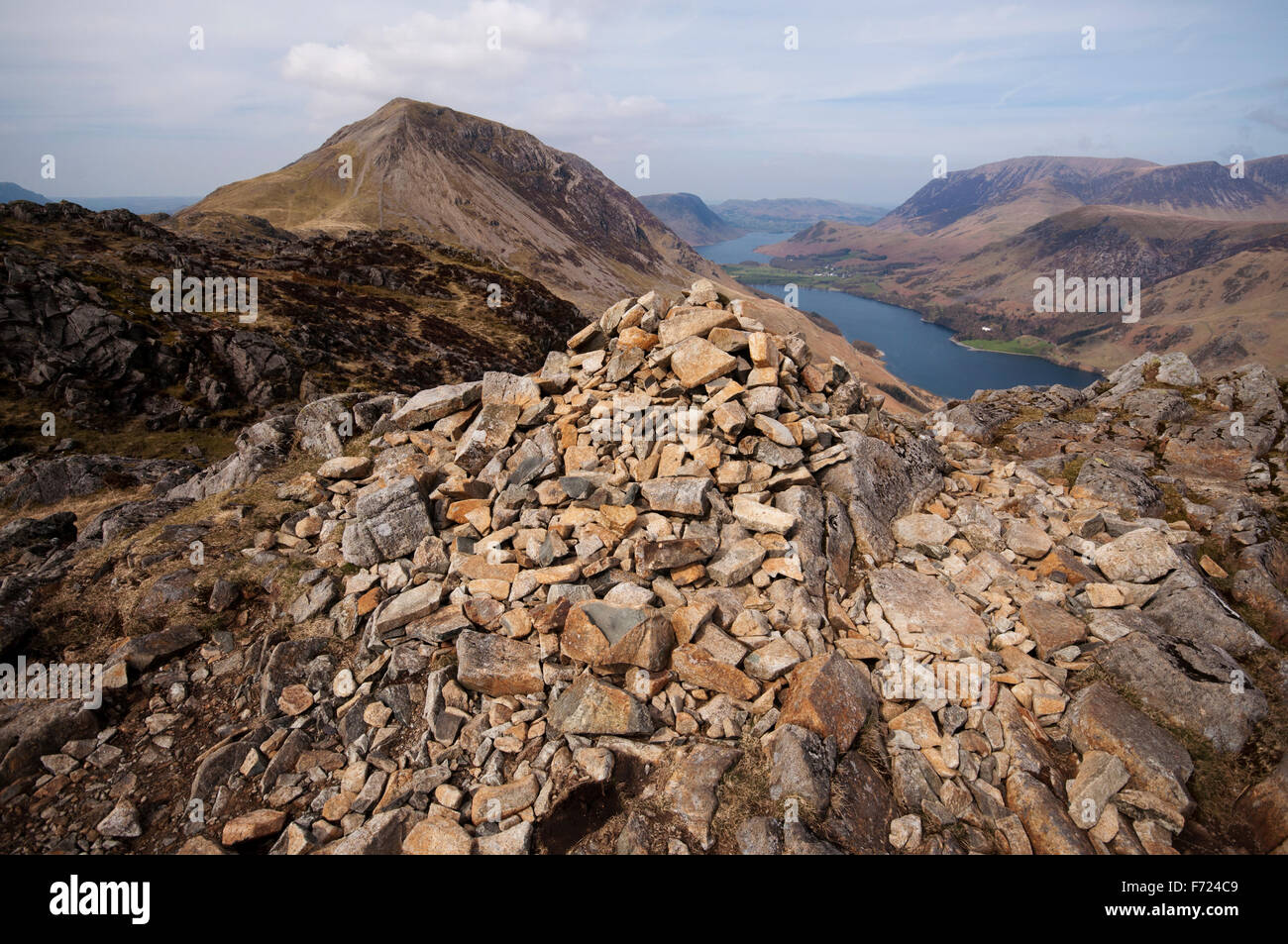 The High Stile range seen to the left with Buttermere beneath in the ...