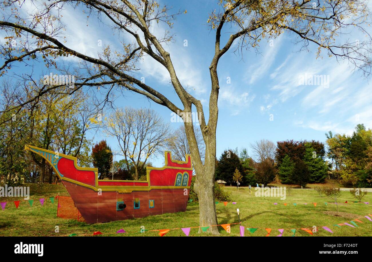 landscape with colorful image of a boat Stock Photo - Alamy