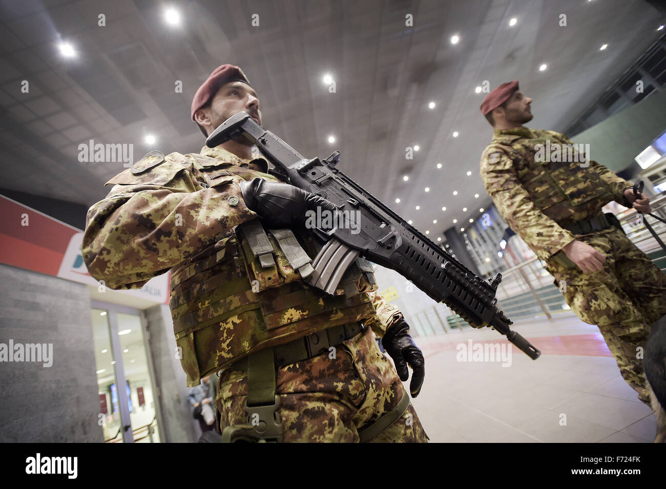 Rome, Italy. 23rd Nov, 2015. Security measures and safety check carried ...